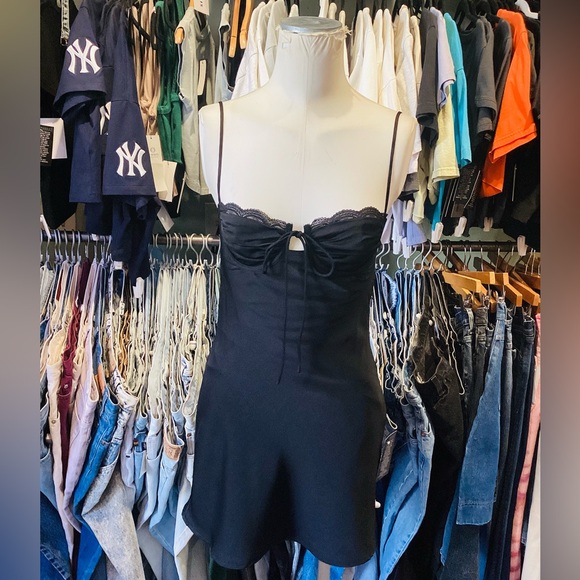 Cotton Candy | Dresses | Silvia Cami Black Mini Slip Bra Dress | Poshmark